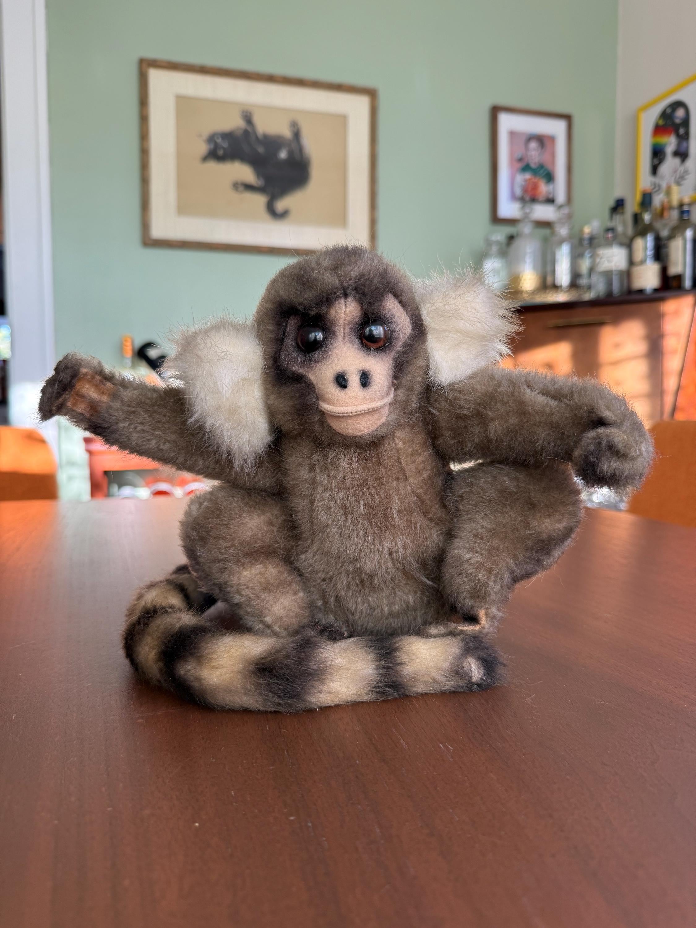 Vintage 1969 Kamar Stuffed Monkey Chimpanzee Lemur Japan Stuffie Plush ...