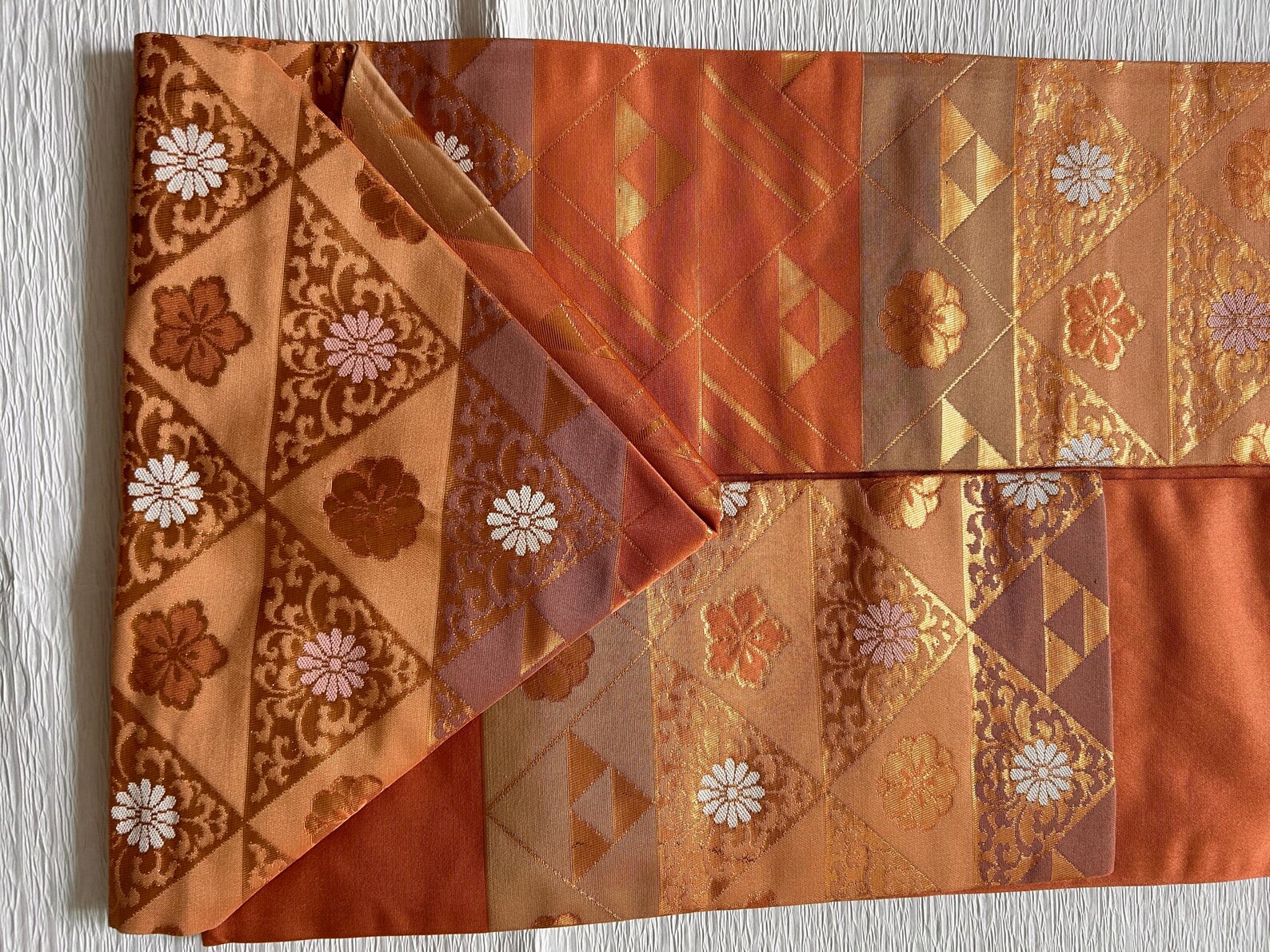 Elegant Japanese Nagoya Obi With Auspicious Patterns | Silk Kimono Sash ...