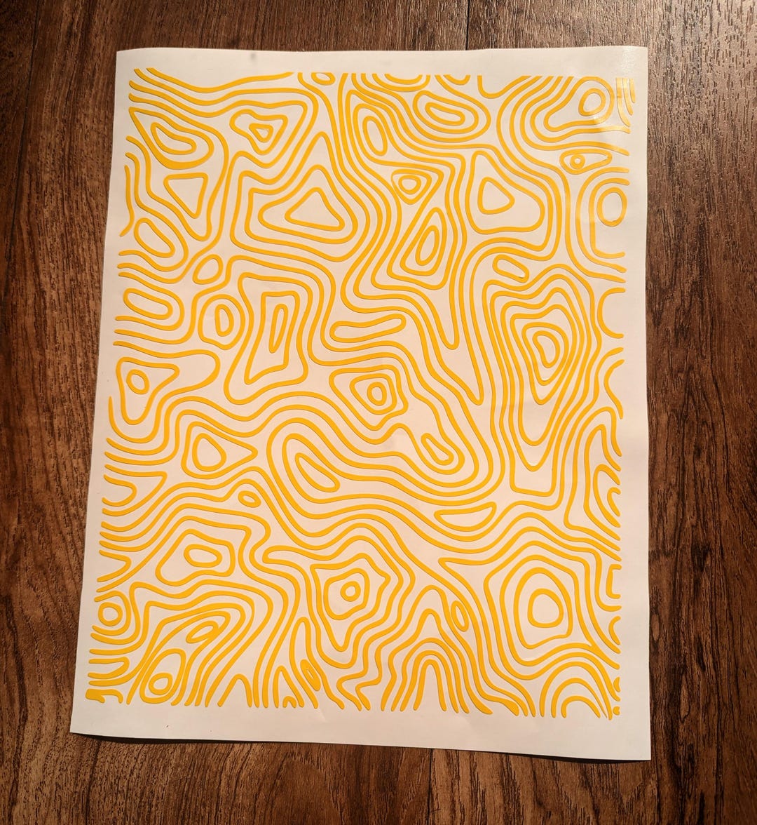 Topographic Vinyl Stencil. Top Quality Avery Vinyl. High Heat Resistant ...