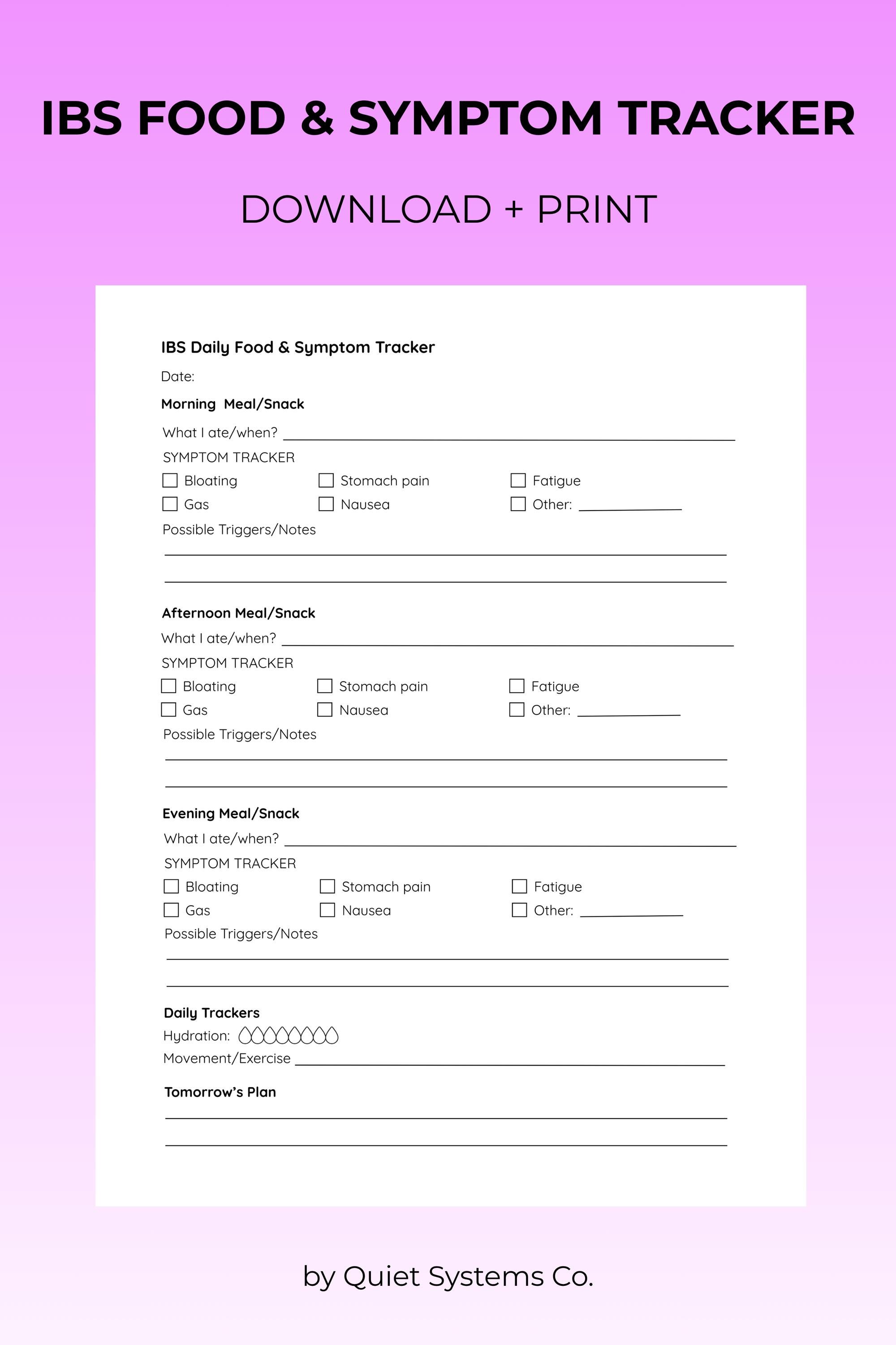 IBS Food & Symptom Tracker PDF | Gut Health Journal | Low FODMAP Meal ...