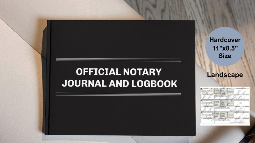 Hardcover Notary Journal: Official Notary Logbook for Nsas - Etsy
