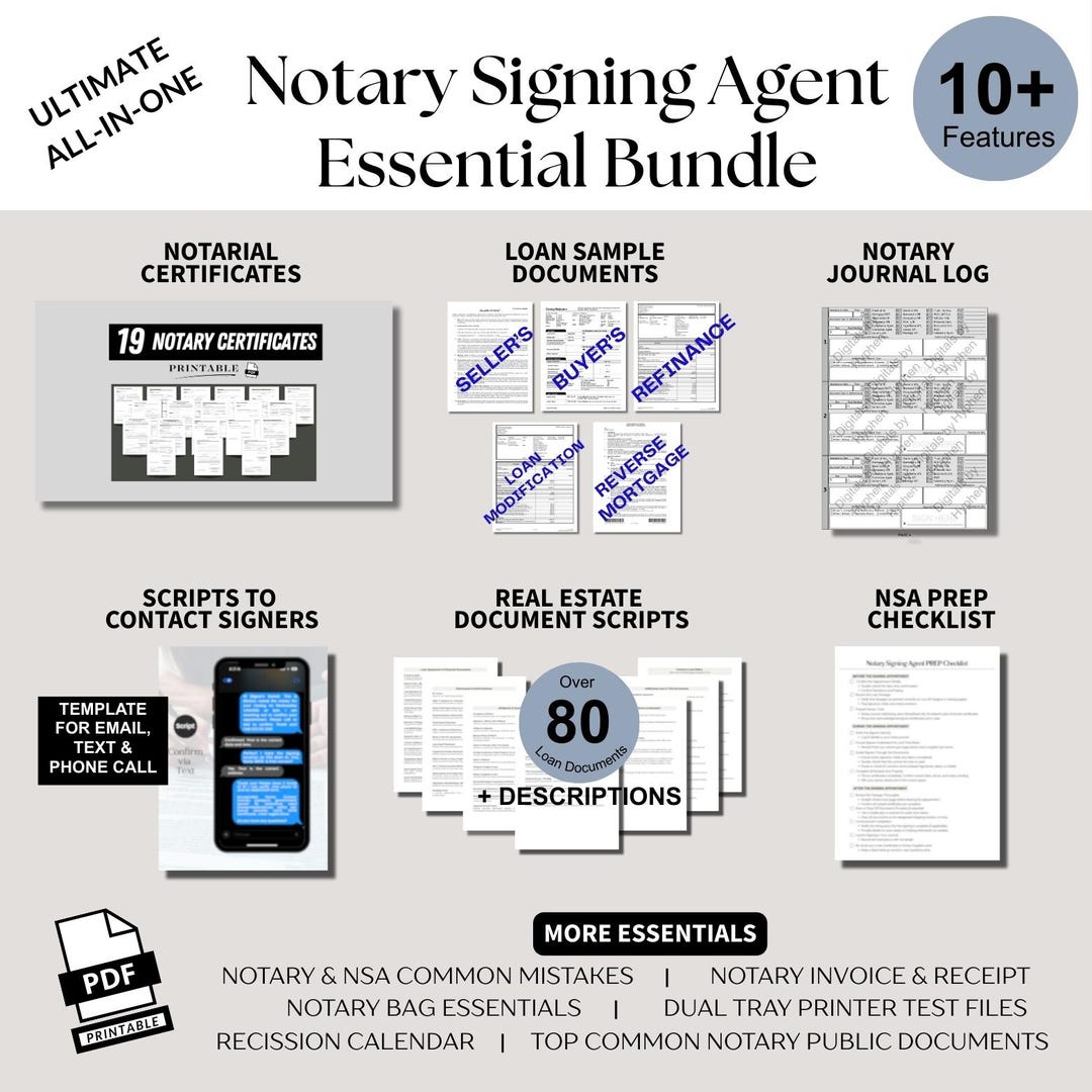 Refinance| Notary Bundle| Loan Signing Agent| Notary Certificate| Loan ...