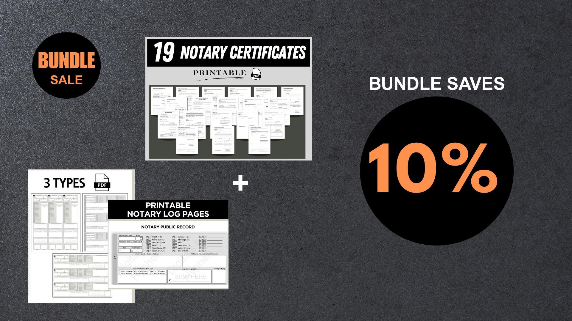 Notary Bundle: 19 Certificates & Log Book (printable PDF) - Etsy
