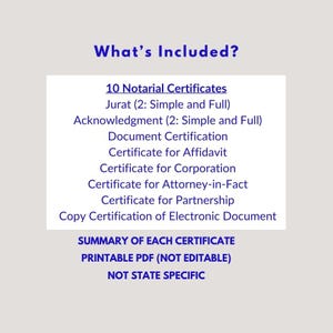 10 Printable Notarial Certificates for Notaries and Loan Signing Agents ...
