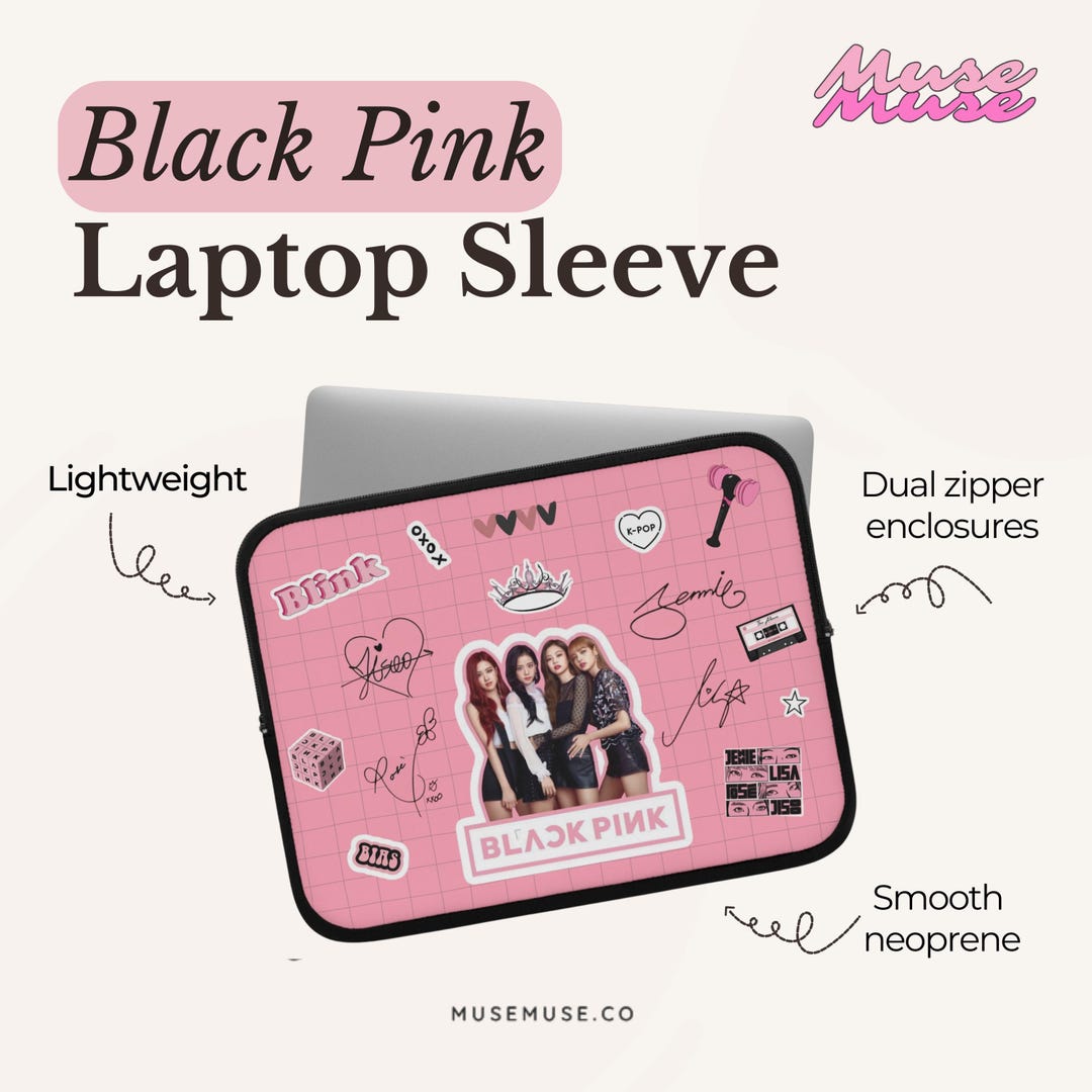 Black Pink Laptop Sleeve, K-pop Fan Gift, Pink Sticker Collage - Etsy
