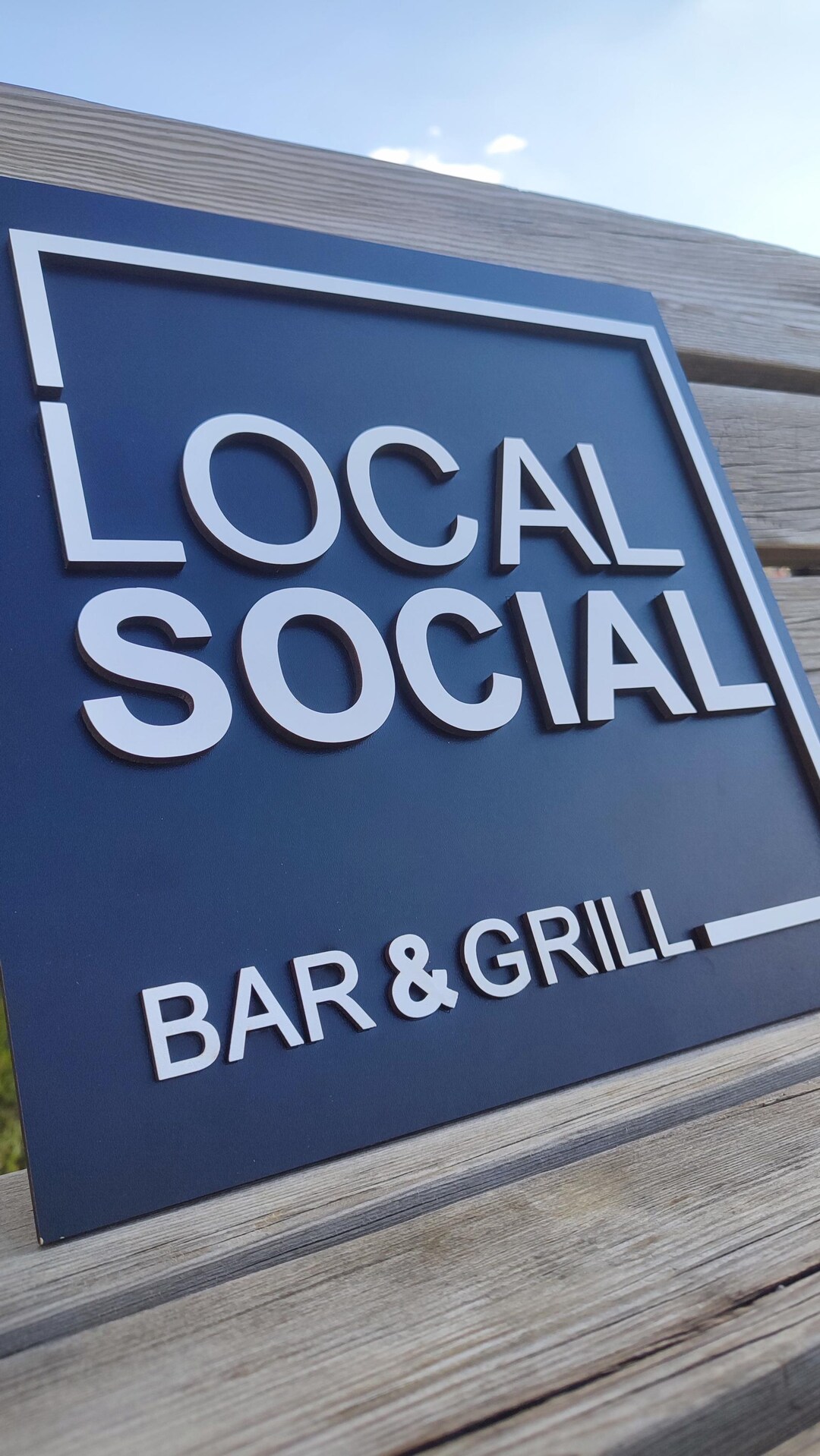 Handmade 3D Wooden Business Sign for Wall, Wood Sign for Shop, Custom ...