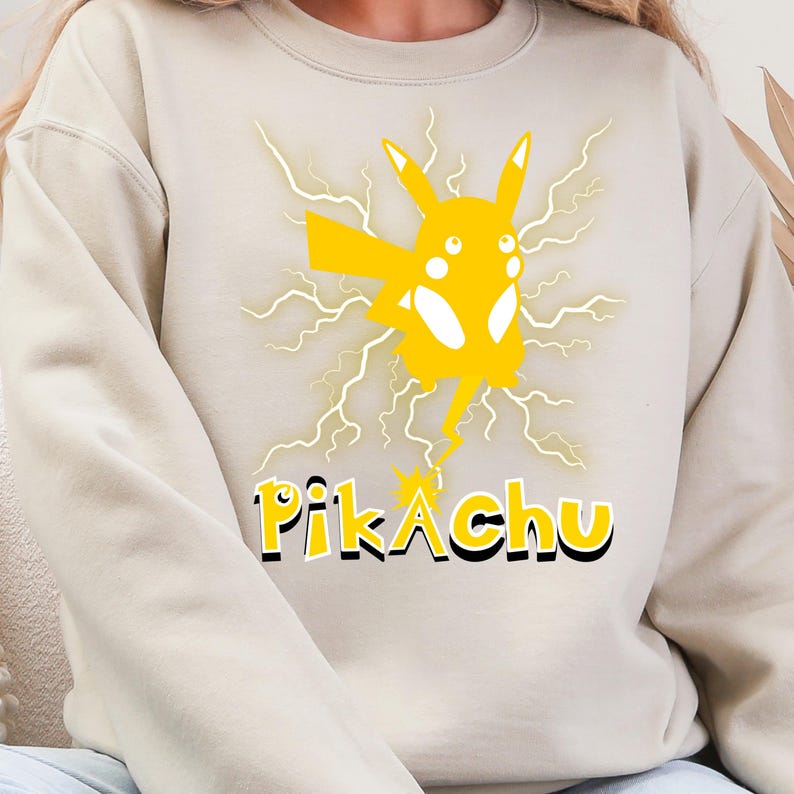 Cute Pikachu Pokémon Design - Thunderbolt Anime Character - Instant ...