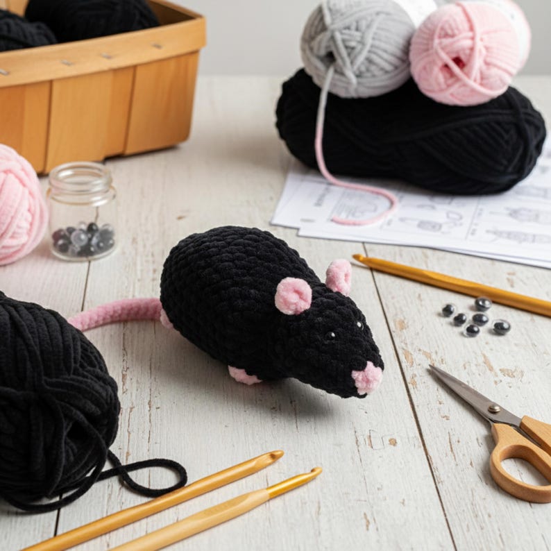 No Sew Crochet Rat Pattern PDF, Beginner Friendly Amigurumi, Easy ...