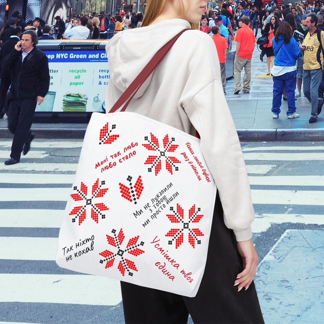 Bag With Ukrainian Design Red & Black Bag High Quality Tote Bag ...
