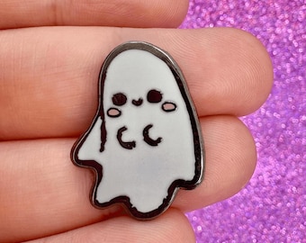 Glitter Ghost Enamel Pin - Etsy UK