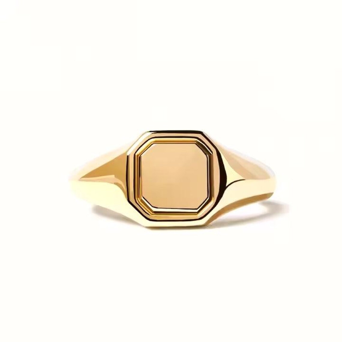 E Solid Signet Ring - Etsy