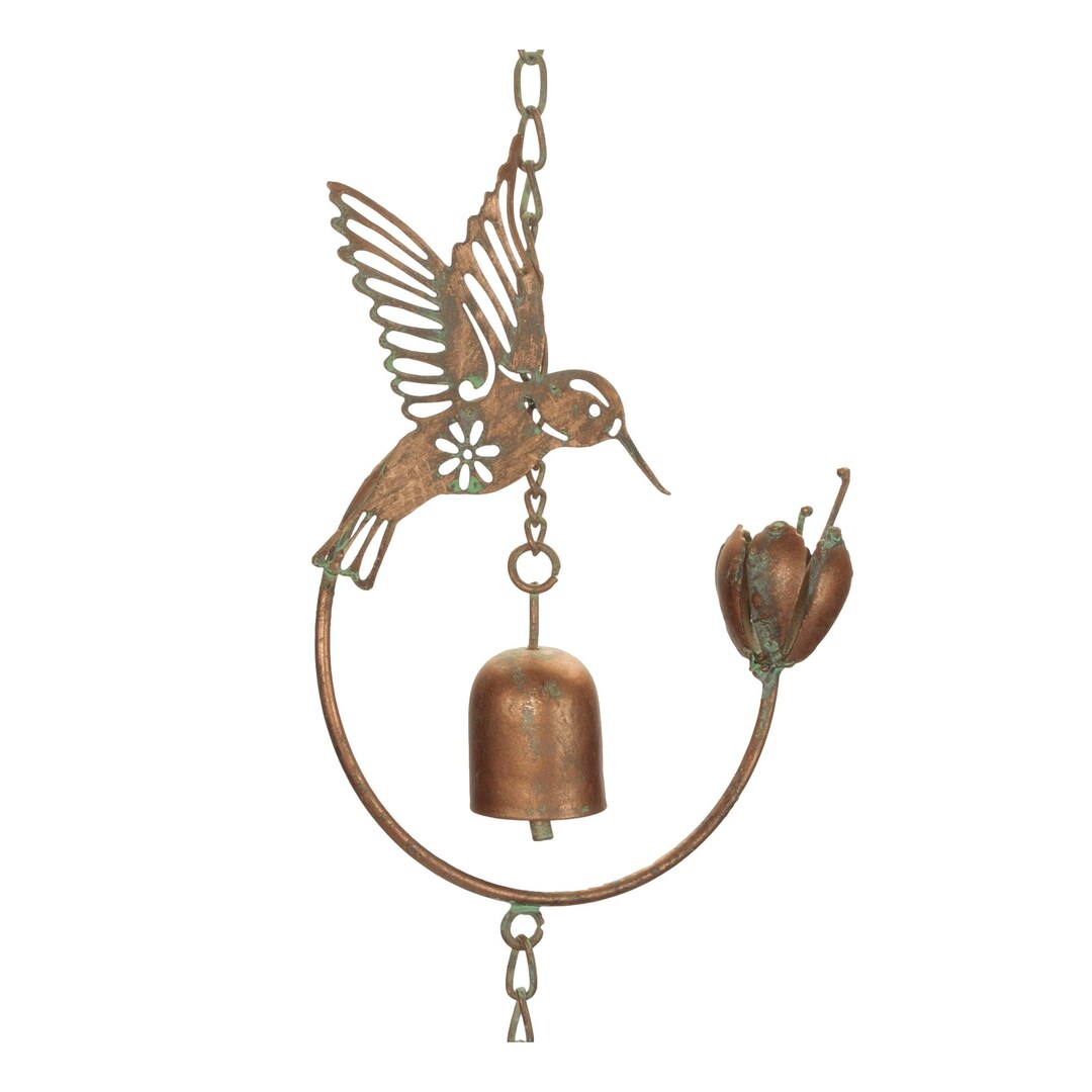 Iron Hummingbird and Bell Rain Chain - Etsy