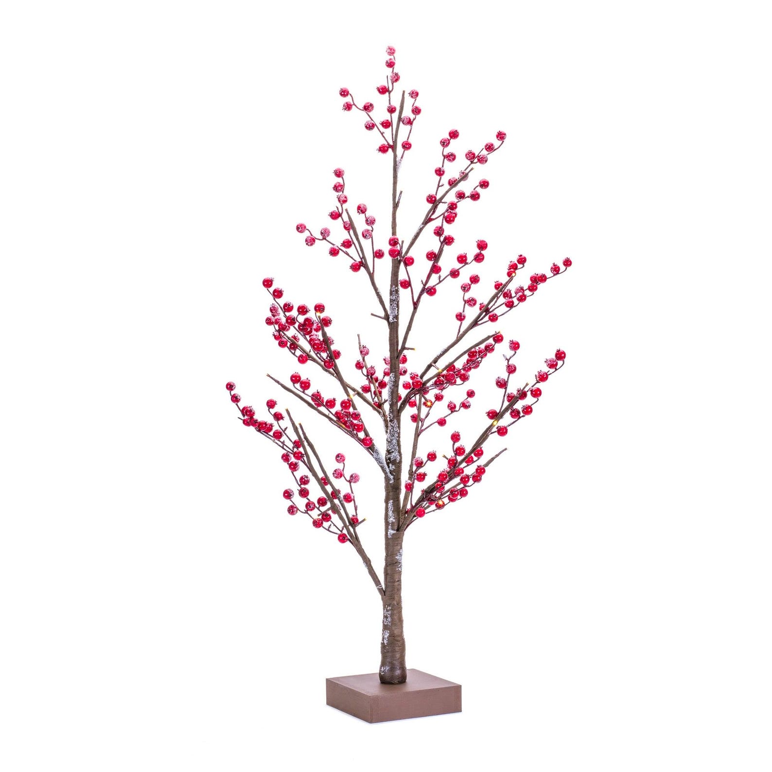 LED Lighted Frosted Berry Twig Tree With Base 38"h - Etsy