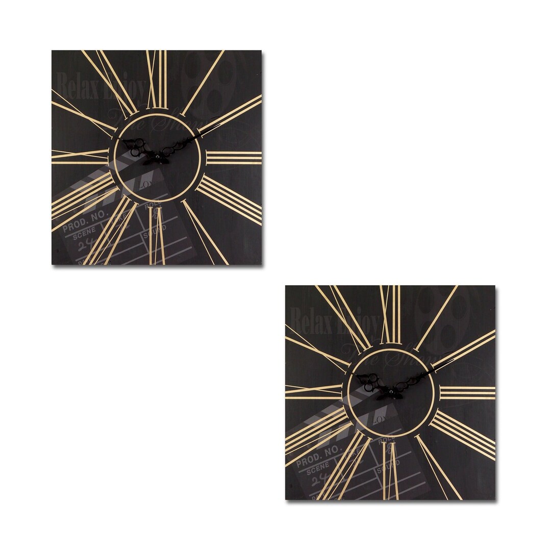 Modern Movie Theatre Wall Clock (set of 2) 15.5"sq - Etsy