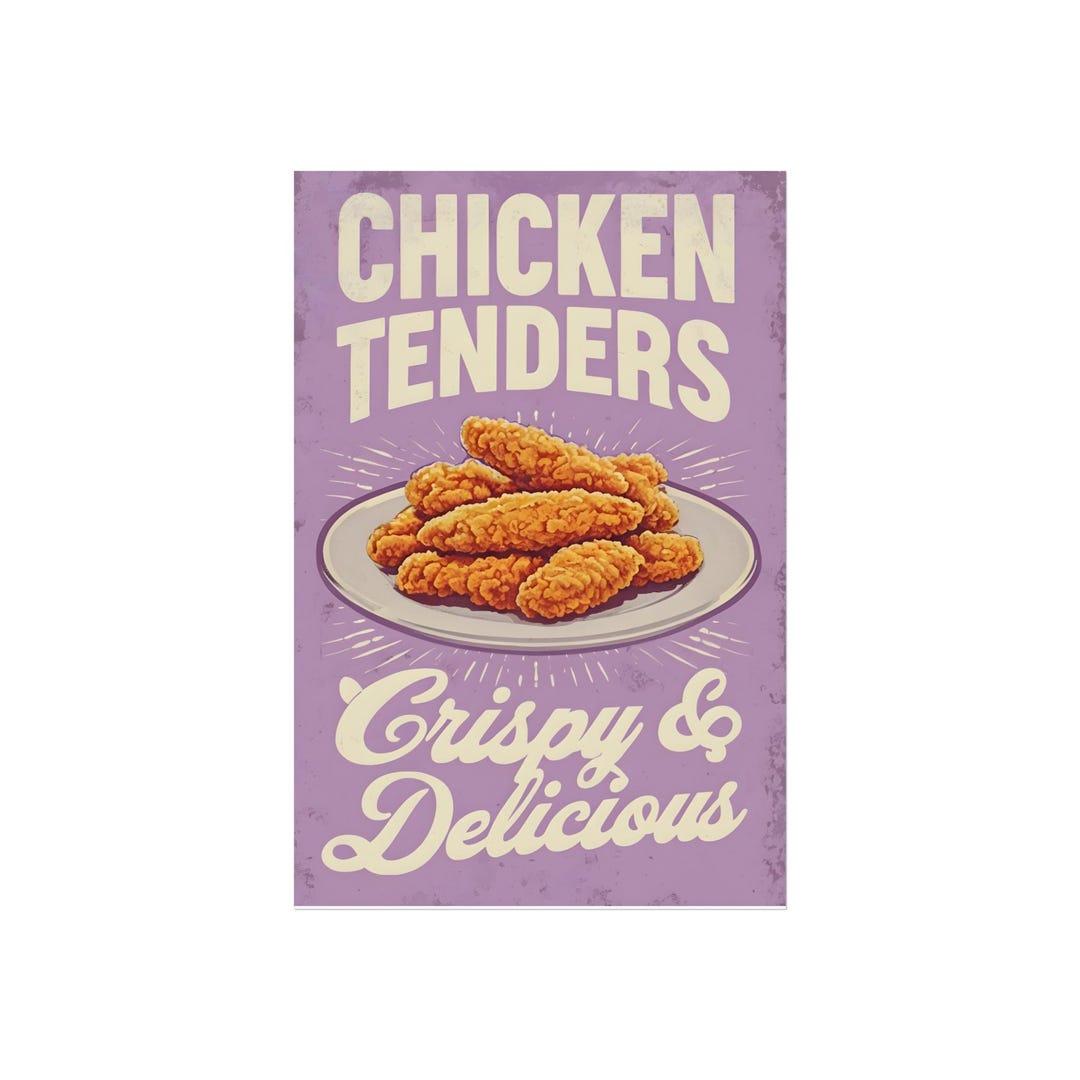 Chicken Tenders Wall Art, Kitchen Decor Poster, Colorful Food Print ...