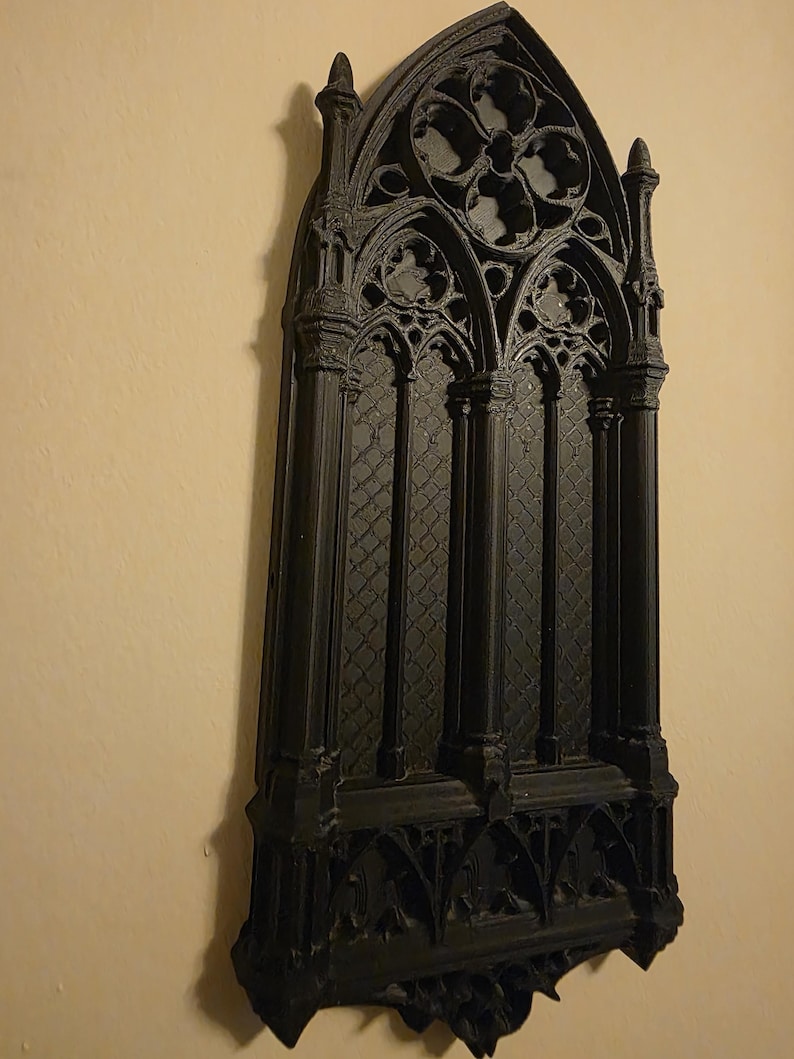 12” Gothic Cathedral Wall Panels – Dark Academia Wall Decor Set, Black ...