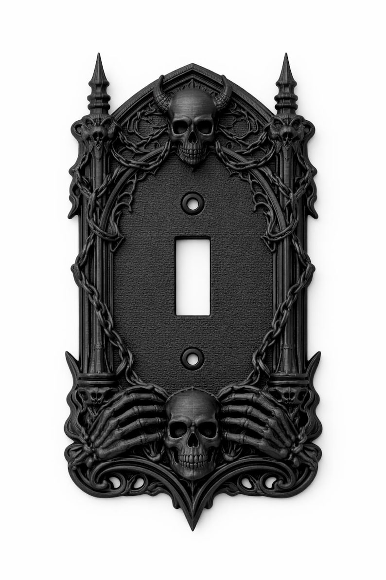 Set of 2 Gothic Skull Light Switch Covers, Dark Academia Wall Plate - Etsy