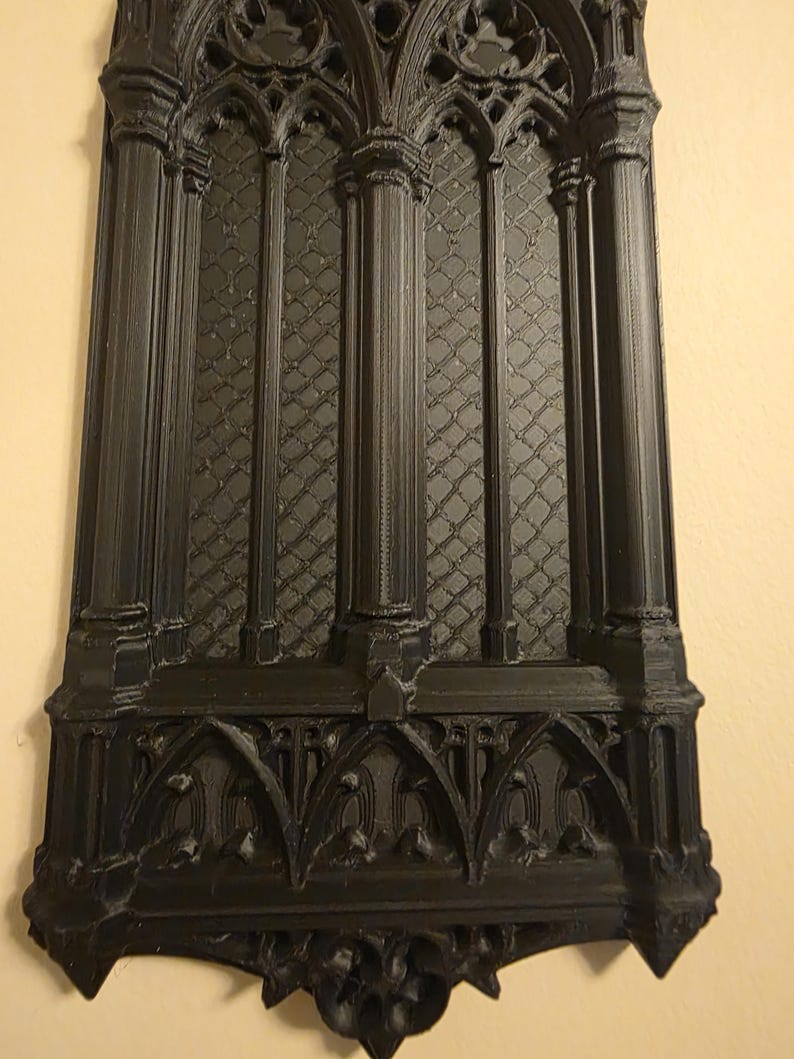 12” Gothic Cathedral Wall Panels – Dark Academia Wall Decor Set, Black ...