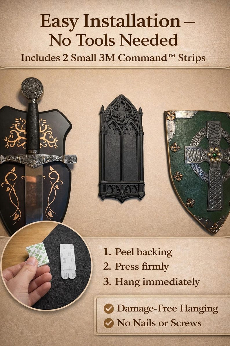 12” Gothic Cathedral Wall Panels – Dark Academia Wall Decor Set, Black ...