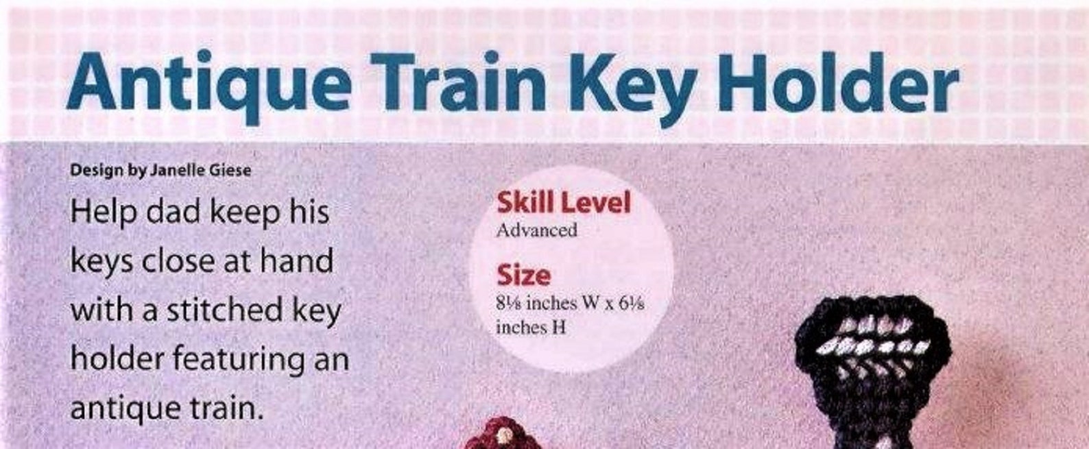 Plastic Canvas Pattern ANTIQUE TRAIN Key Holder Instant Digital ...