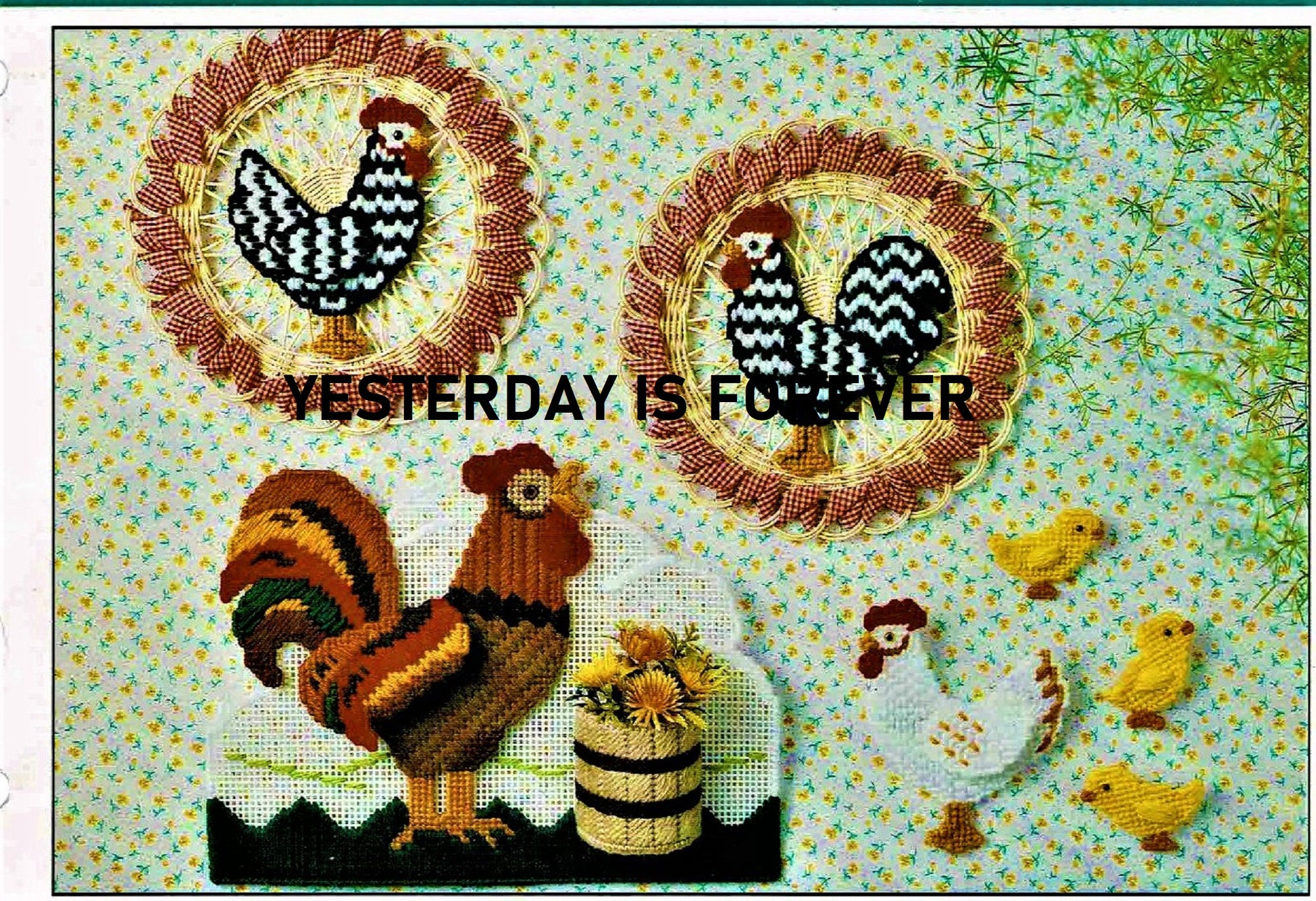 Plastic Canvas Pattern FARMHOUSE COUNTRY CHICKENS Wall Plaques and ...