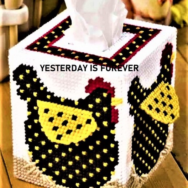 Plastic Canvas Chicken Tissue Box Cover Pattern - Etsy
