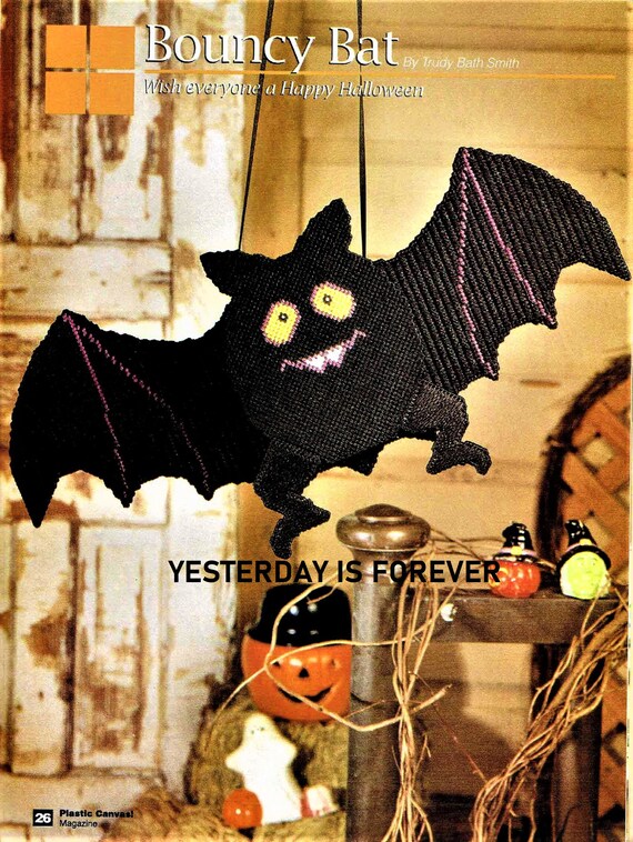 Plastic Canvas Pattern Huge HALLOWEEN BOUNCY BAT Instant - Etsy