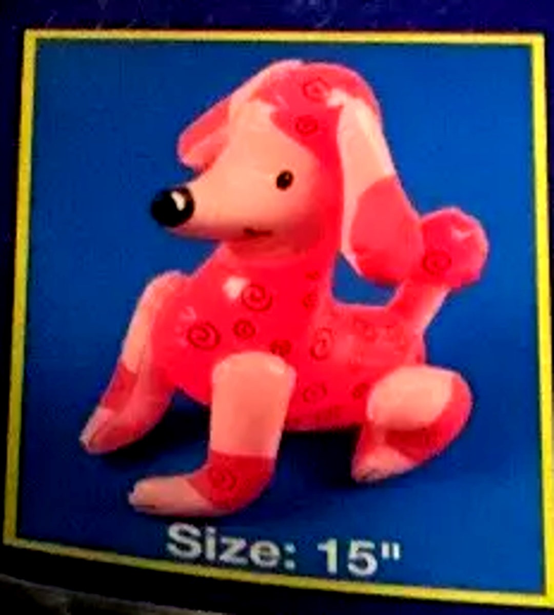 RARE FIND 50s PARTY Inflatable Pink French Poodle 15 Inches Tall - Etsy