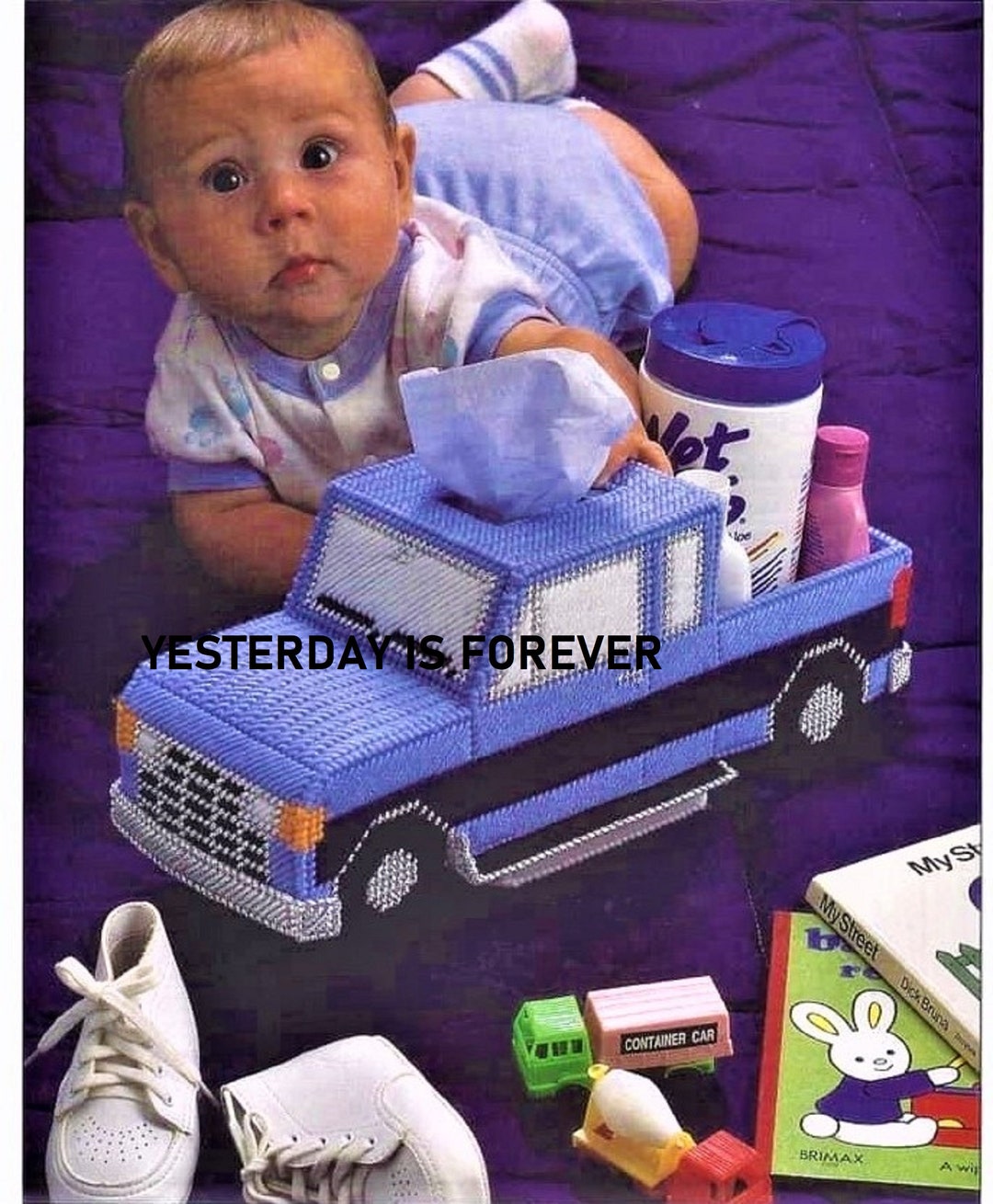 Plastic Canvas Pattern 3D 14 Inch PICKUP TRUCK Tissue Box Cover and ...