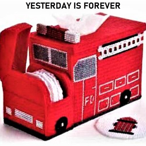 Plastic Canvas Pattern 3D FIRE TRUCK Fire Engine Tissue Box - Etsy