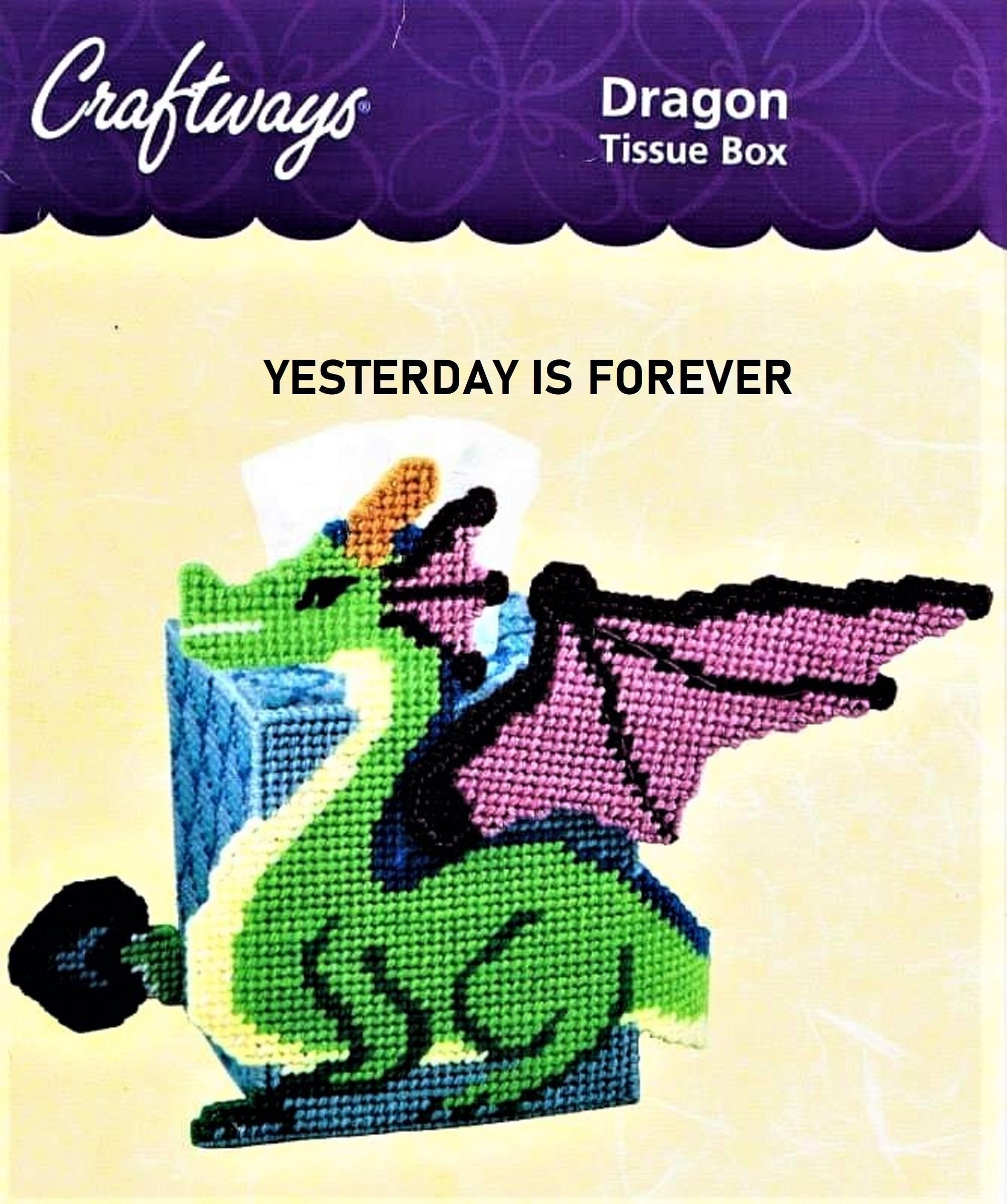 Plastic Canvas Pattern 3D DRAGON Tissue Box Cover Digital Download Free ...