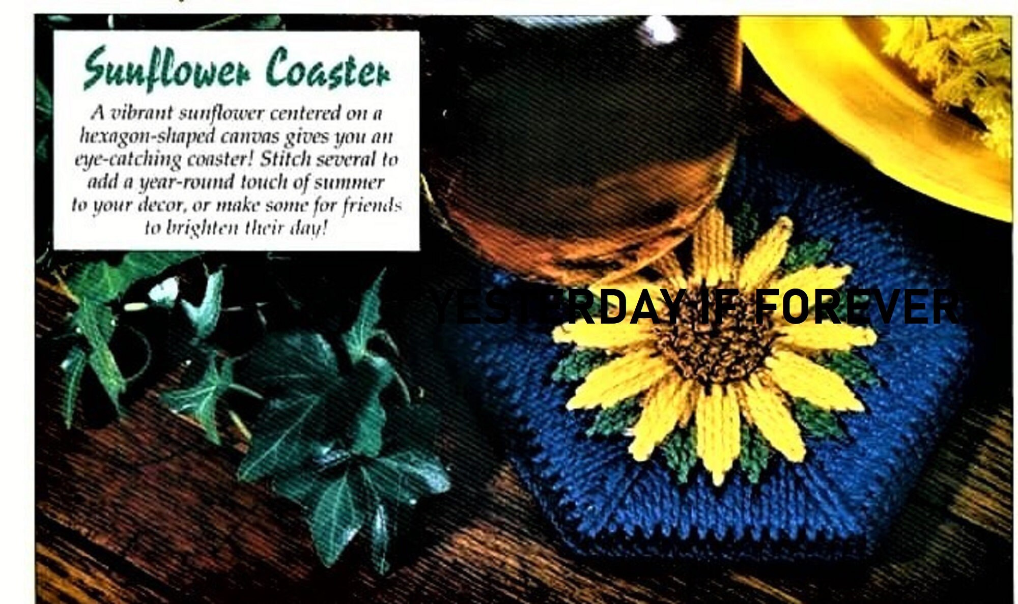 Plastic Canvas Pattern SUNFLOWER COASTERS Instant Digital Download Free ...