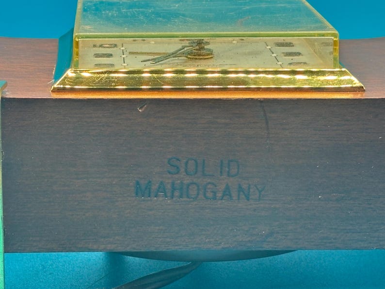 Westclox MCM Solid Mahogany Alarm Clock - Works! - Etsy