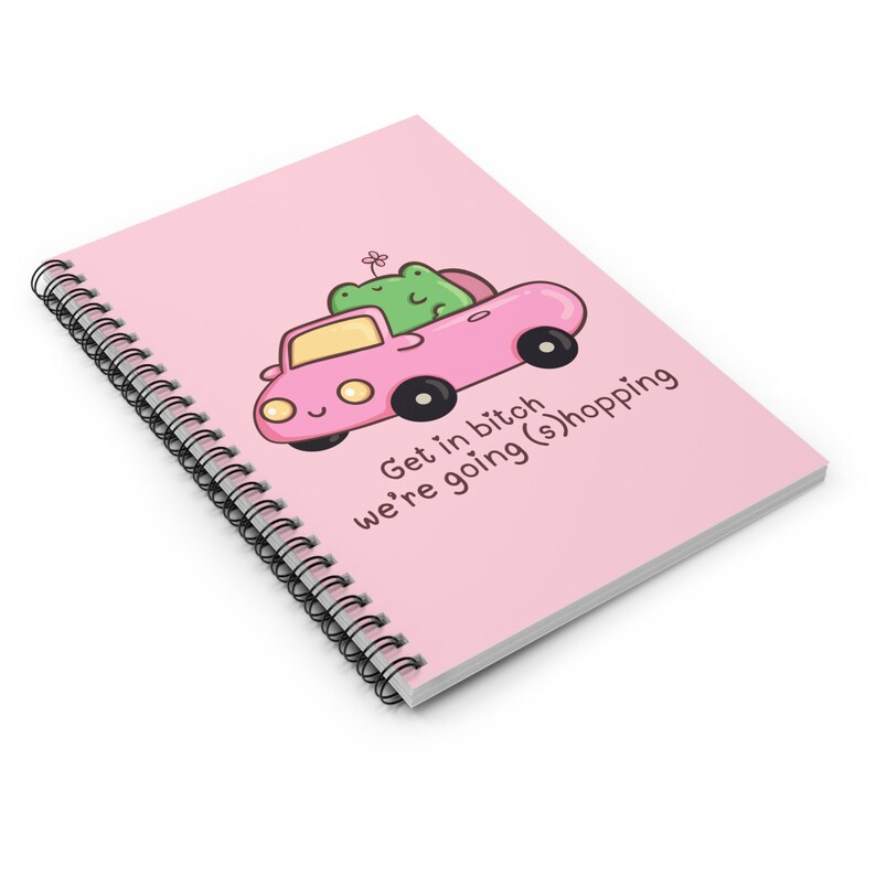 Kawaii Frog Spiral Notebook - Cute Pink Rule Lined Notebook for School ...
