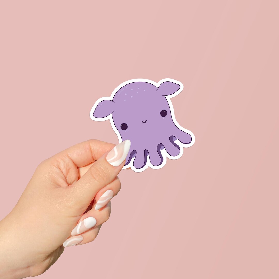 Kawaii Dumbo Octopus Vinyl Sticker: Pastel Ocean Creature - Etsy