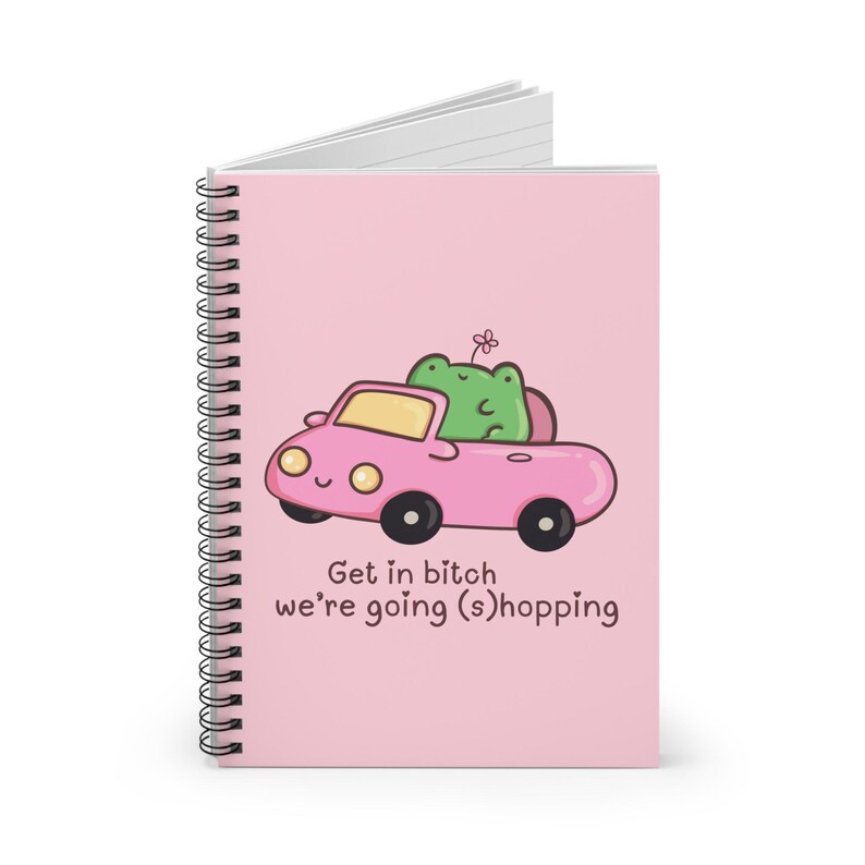 Kawaii Frog Spiral Notebook - Cute Pink Rule Lined Notebook for School ...