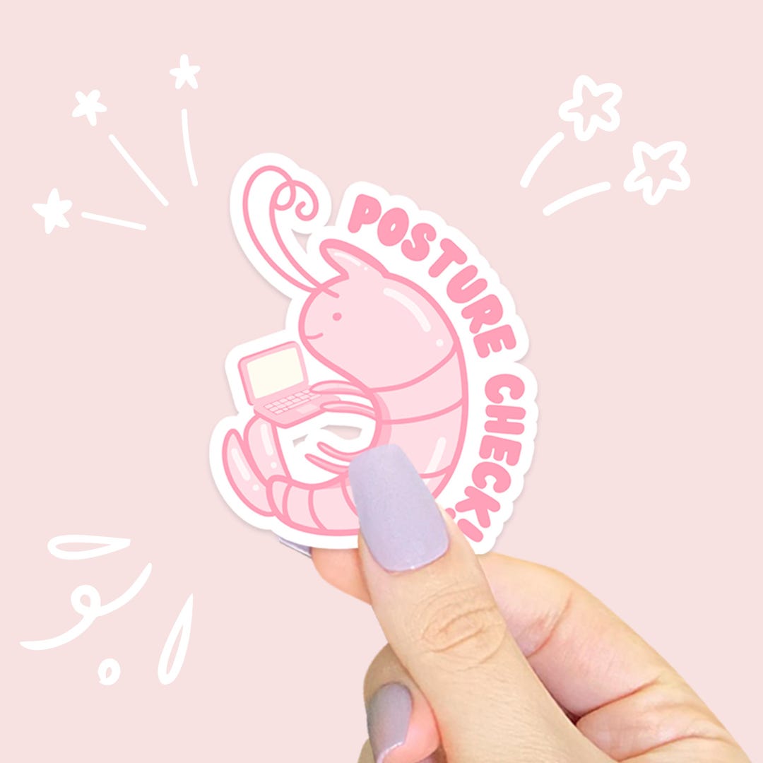 Cute Hand Drawn Shrimp Posture Meme Sticker for Laptop, Desktop, Phone ...