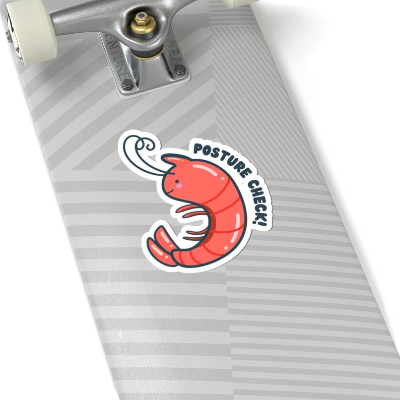 Cutecore Shrimp Posture Sticker: Funny Vinyl Decal for Laptops, Water ...