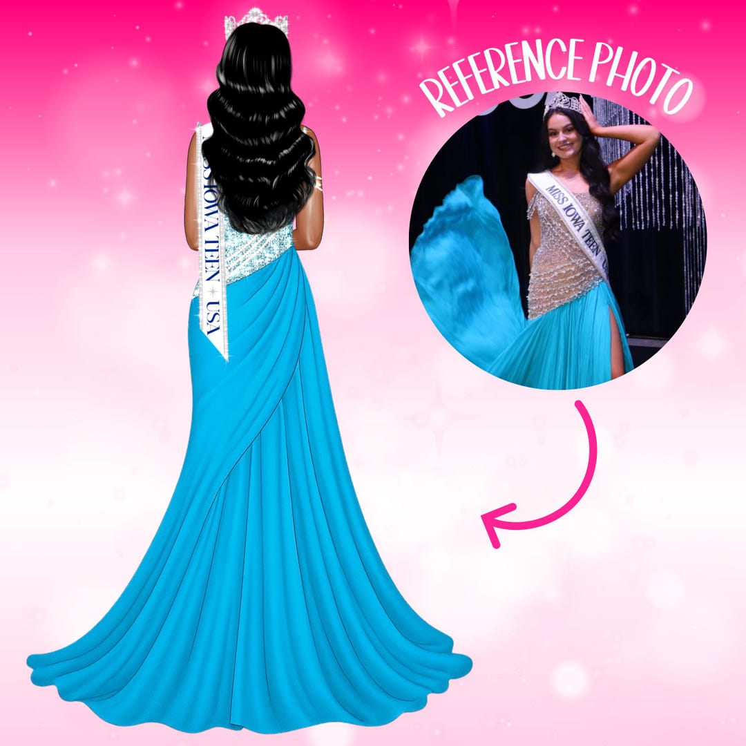 Custom Queen Portrait | Digital Pageant Art | Personalized Crown ...