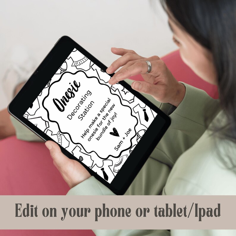 Onesie Decorating Station Sign: Baby Shower Activity, Editable Canva ...