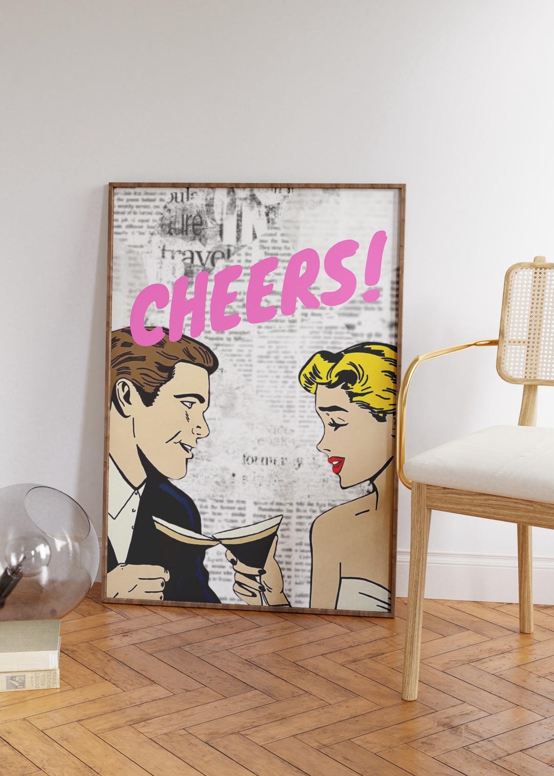 Cheers: Comic Book Bar Cart Aesthetic Digital Poster With Cartoon ...