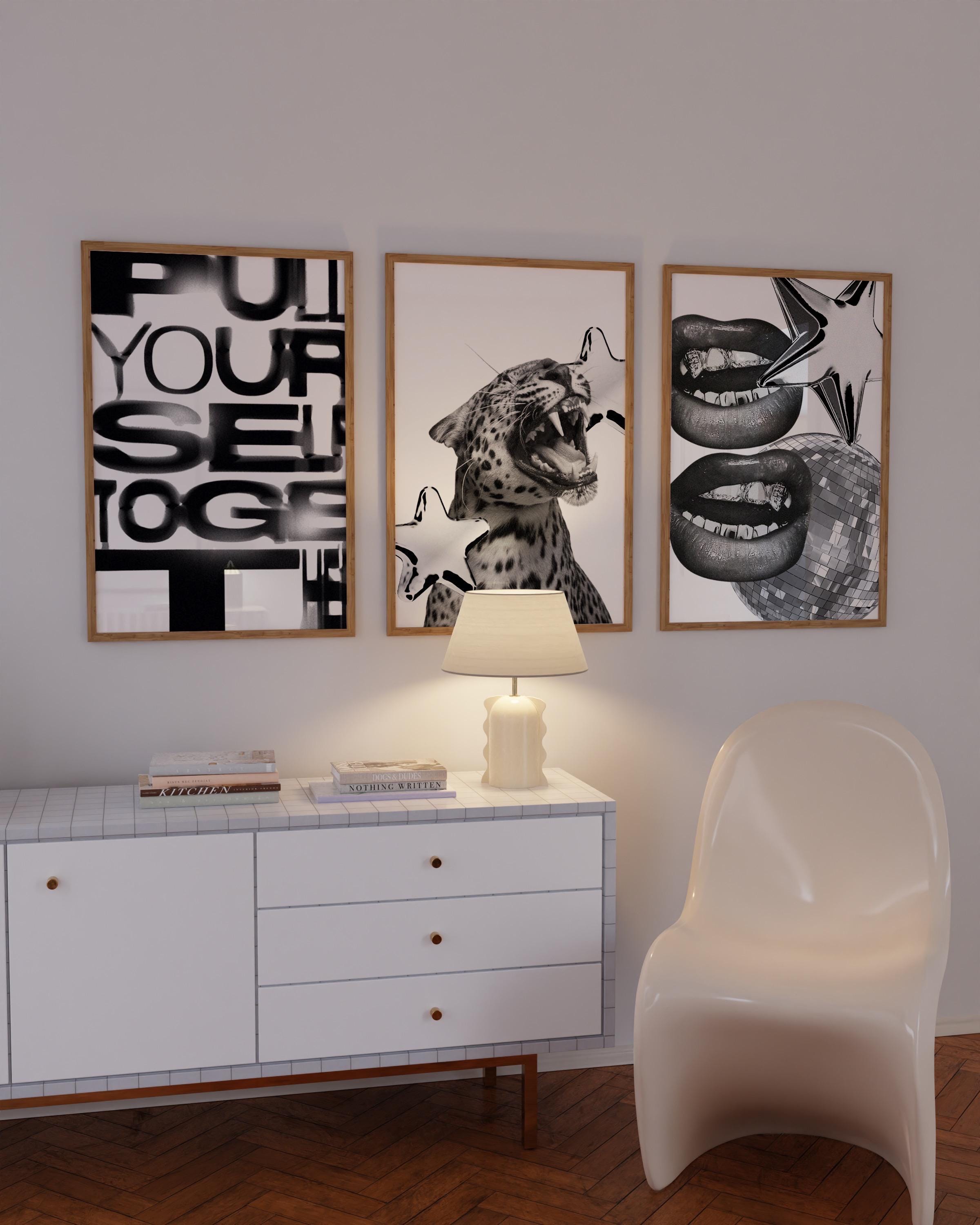 Luxury Cheetah Wall Art Set – Dorm Room Aesthetic Posters | Black ...