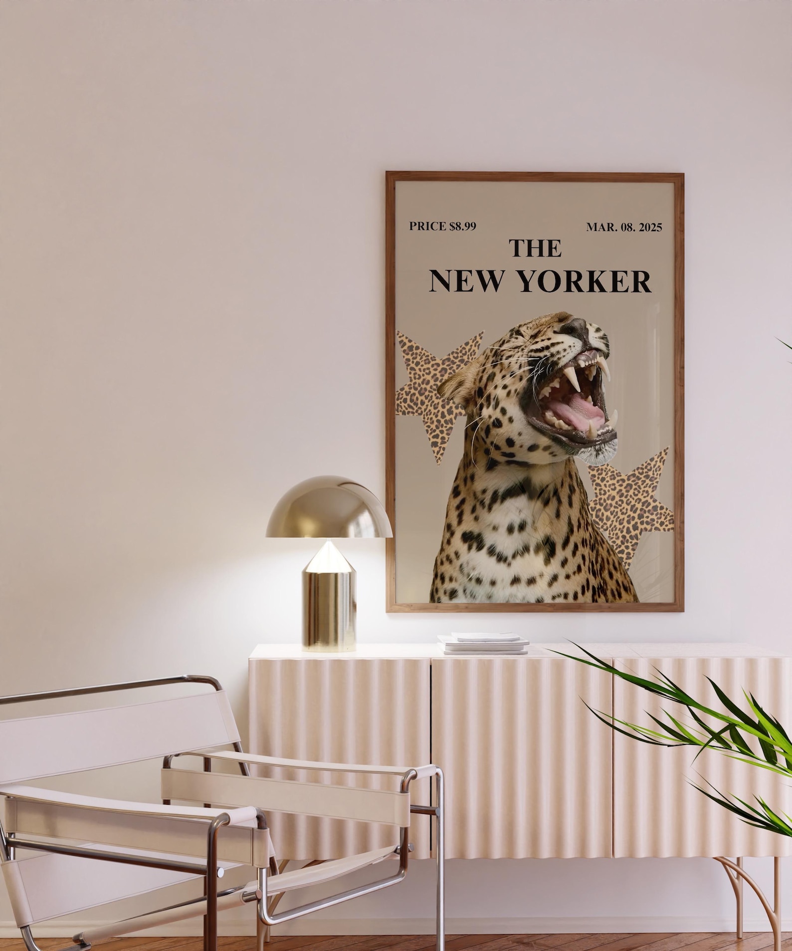Cheetah New York Post Print With Stars – Luxury Cheetah Aesthetic Wall ...