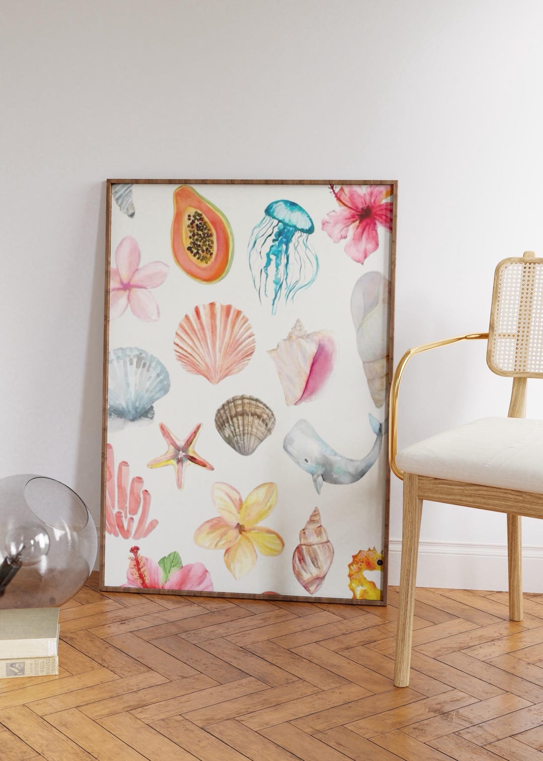 Seashell Digital Download Poster - Coastal Wall Art for Beachy Home ...