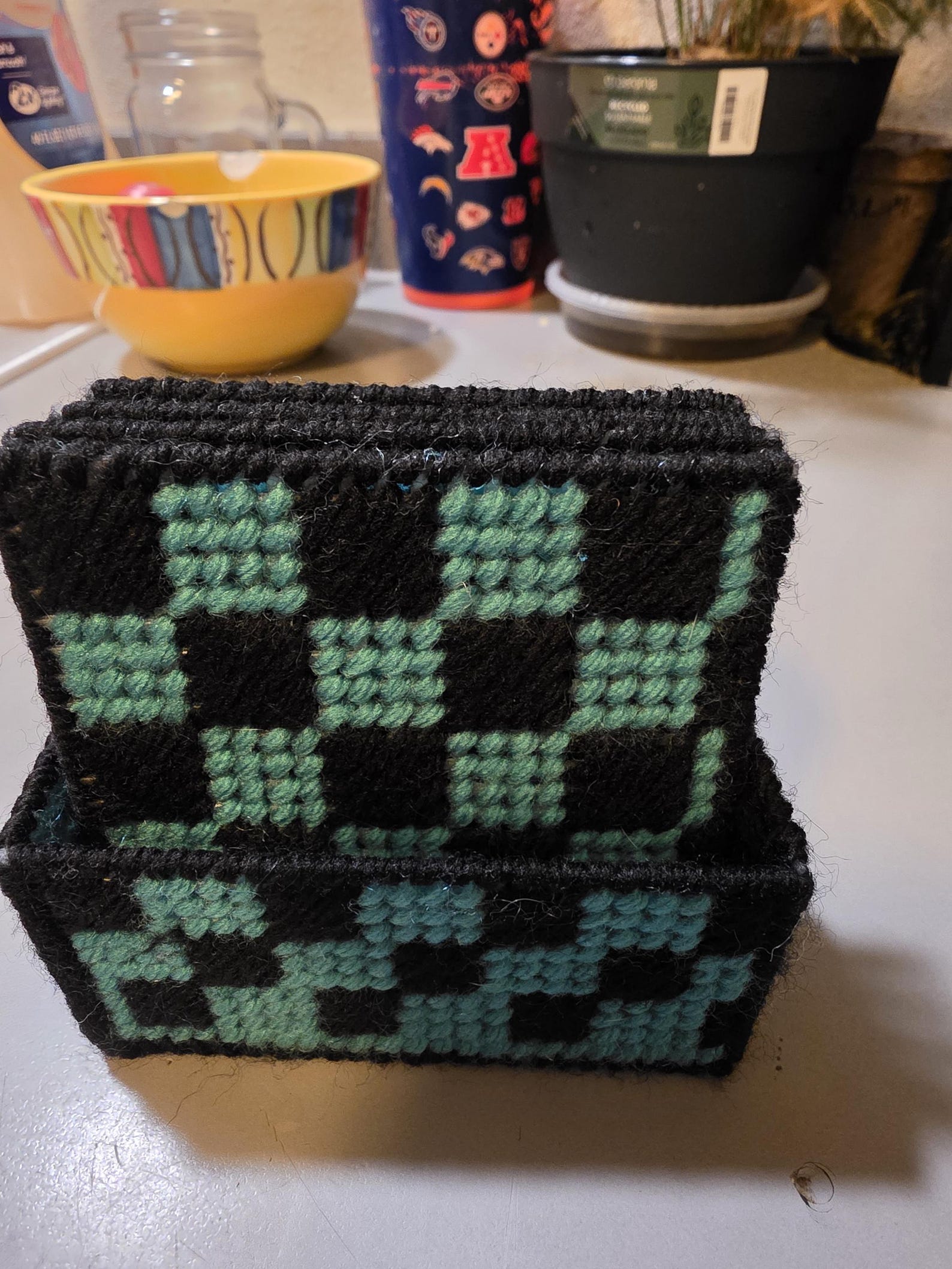 Checkerboard Plastic Canvas Coasters - Etsy