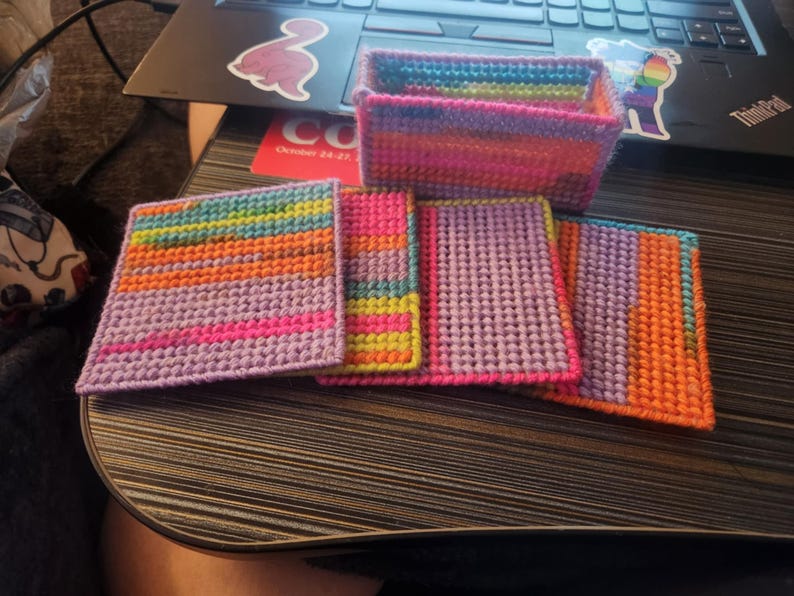 Plastic Canvas Coaster - Etsy