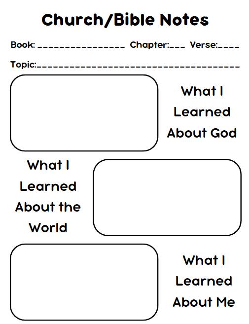 Kid's Church and Bible Notes Bundle (8 Great Templates!) Printable PDF ...