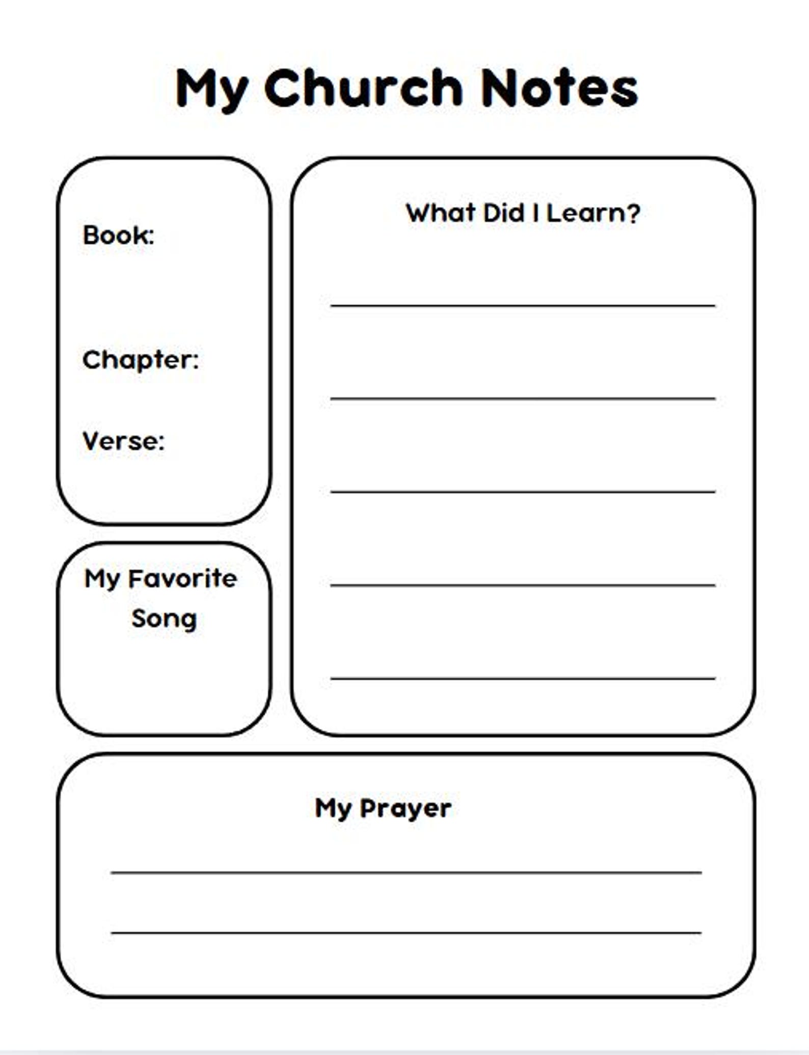 Kid's Church and Bible Notes Bundle (8 Great Templates!) Printable PDF ...