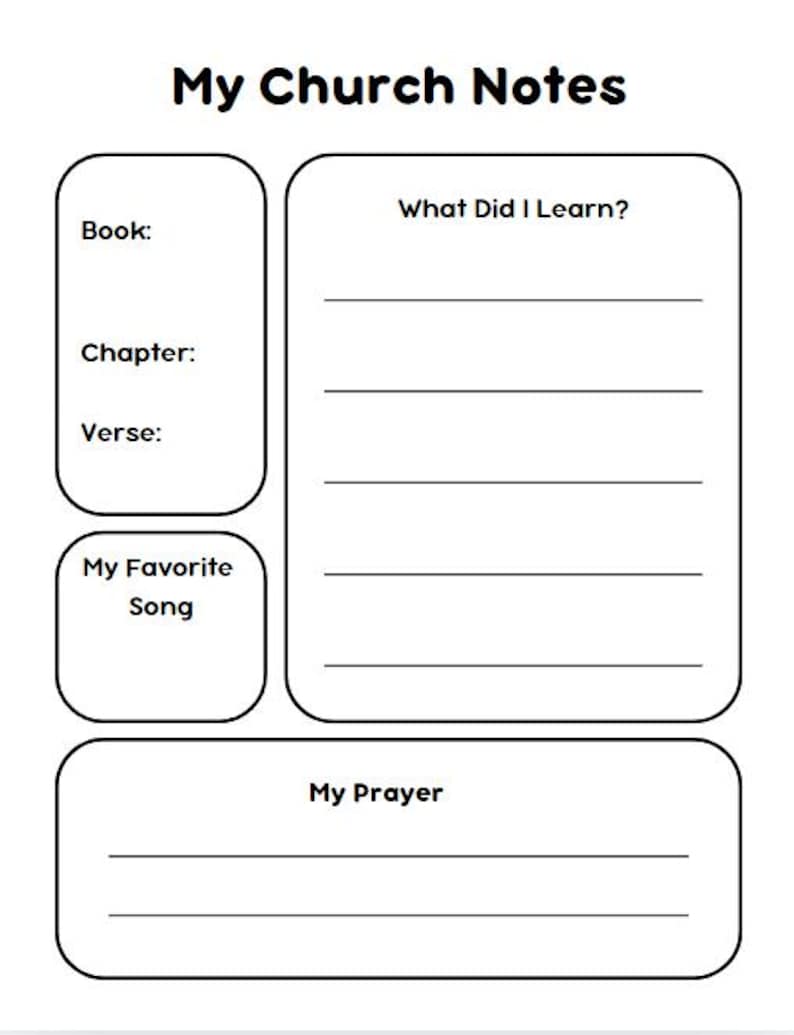 Kid's Church and Bible Notes Bundle (8 Great Templates!) Printable PDF ...