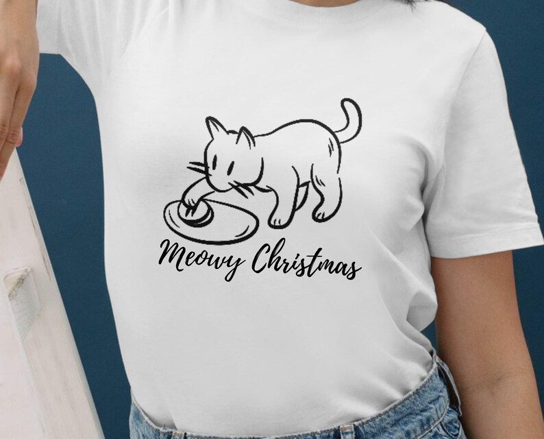 Whimsical Meowy Christmas Cat Clipart SVG Bundle: Hand Drawn Cute ...